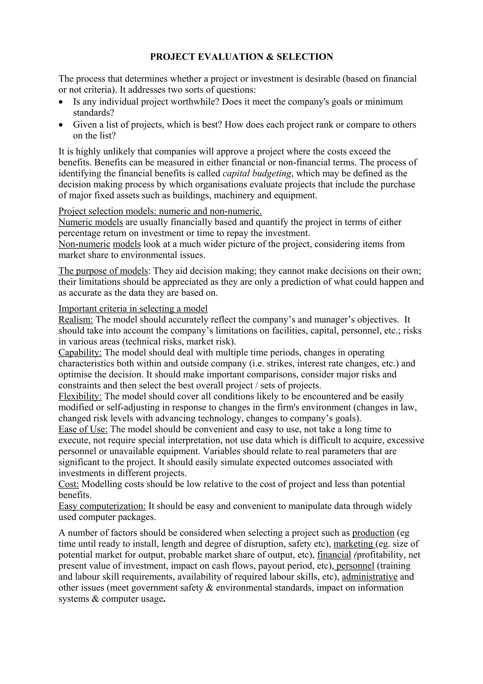 Pm evaluationand selection1 | PDF