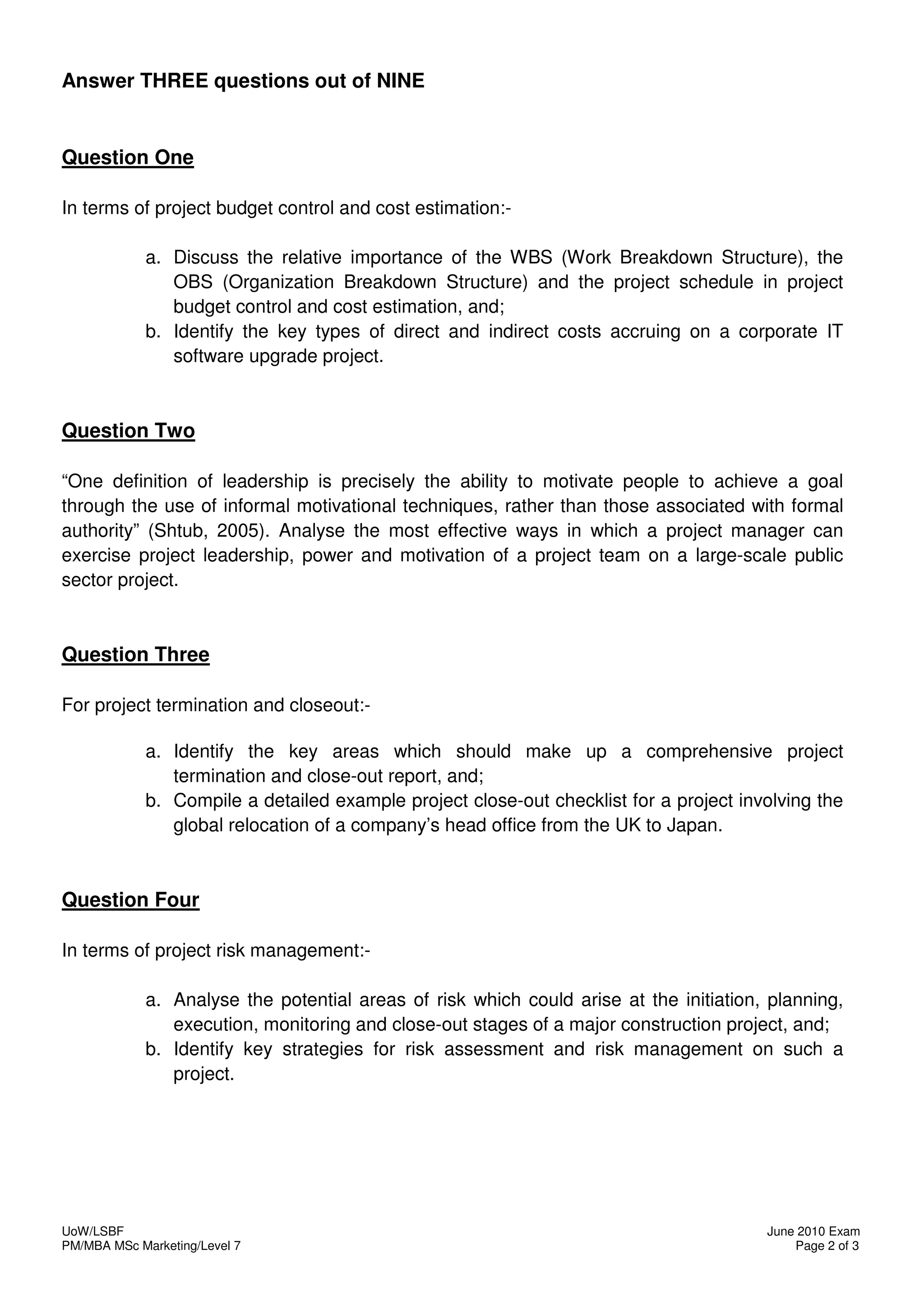 imc exam paper | PDF