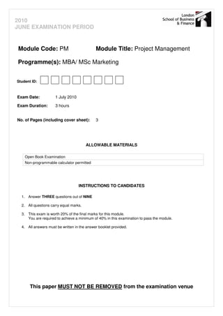 imc exam paper | PDF