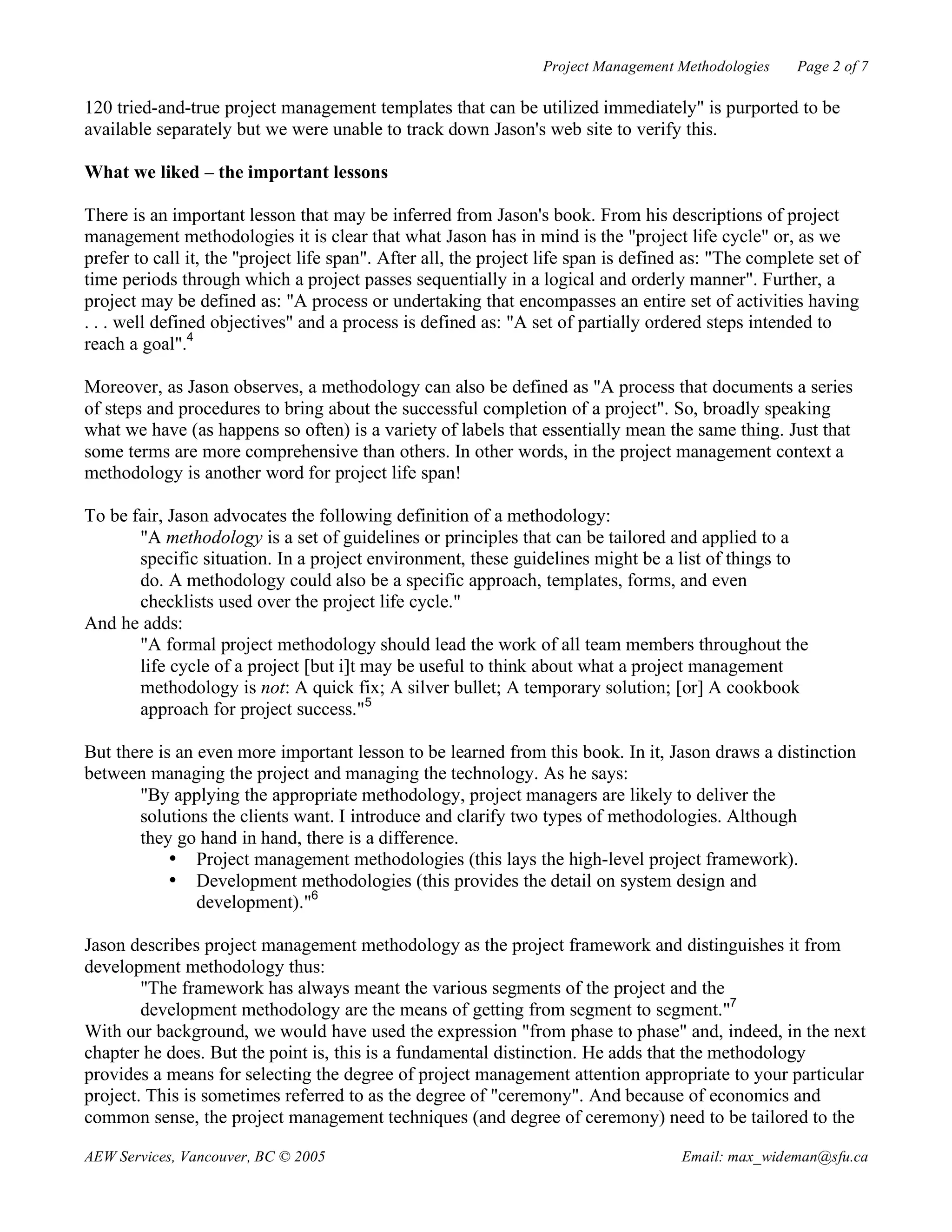 Pm Methodologies Ppt