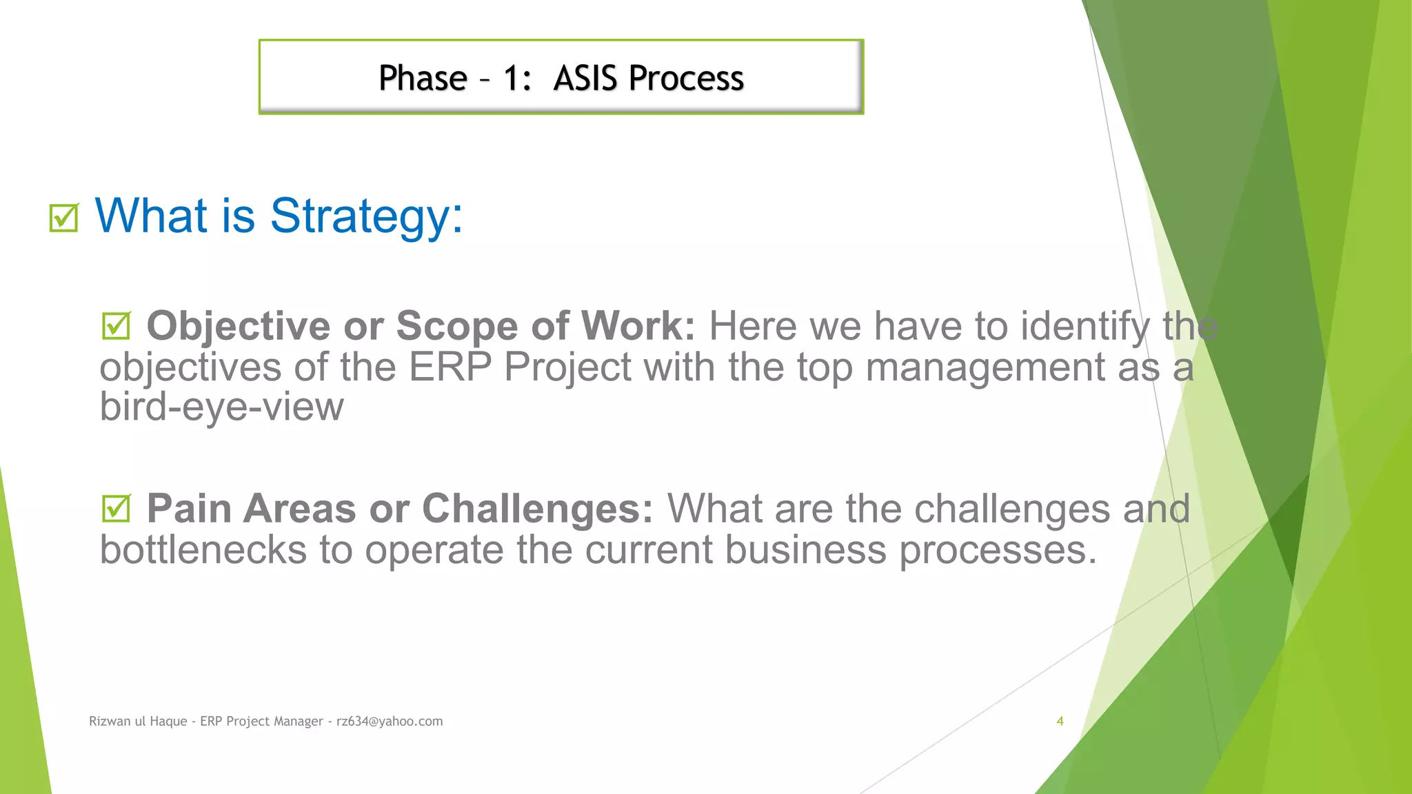 Project Management - Phase 1: ASIS Preparation | PDF