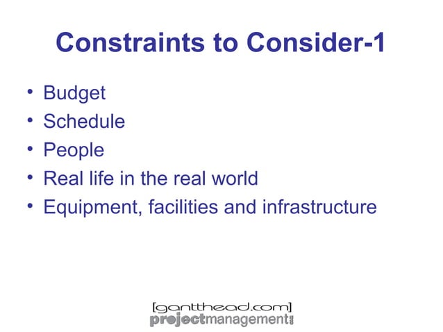 Pm risks-and-constraints | PPT | Business | Business and Finance