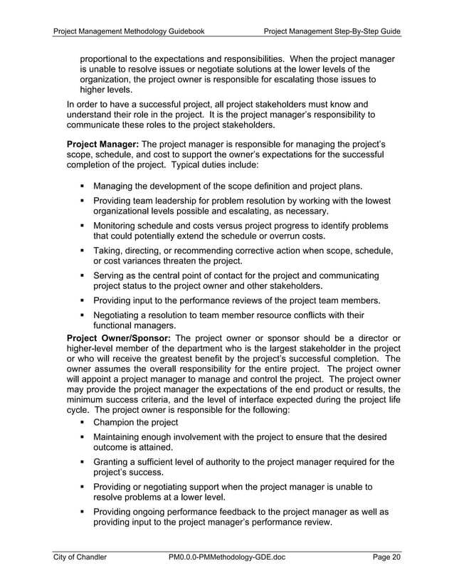 Project Management Methodology Guidelines | PDF