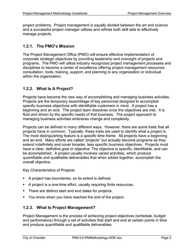 Project Management Methodology Guidelines | PDF