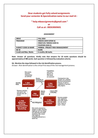 Pm0016 –project risk management | PDF
