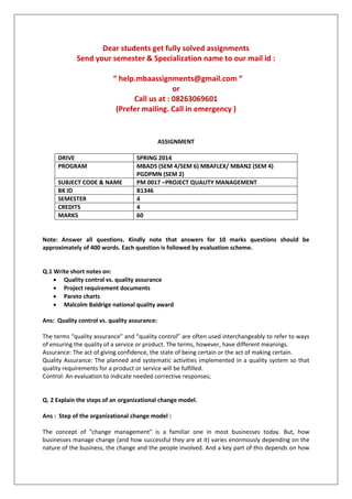 Pm0017 project quality management... | DOCX