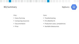 Introduction to GCP BigQuery and DataPrep | PPTX
