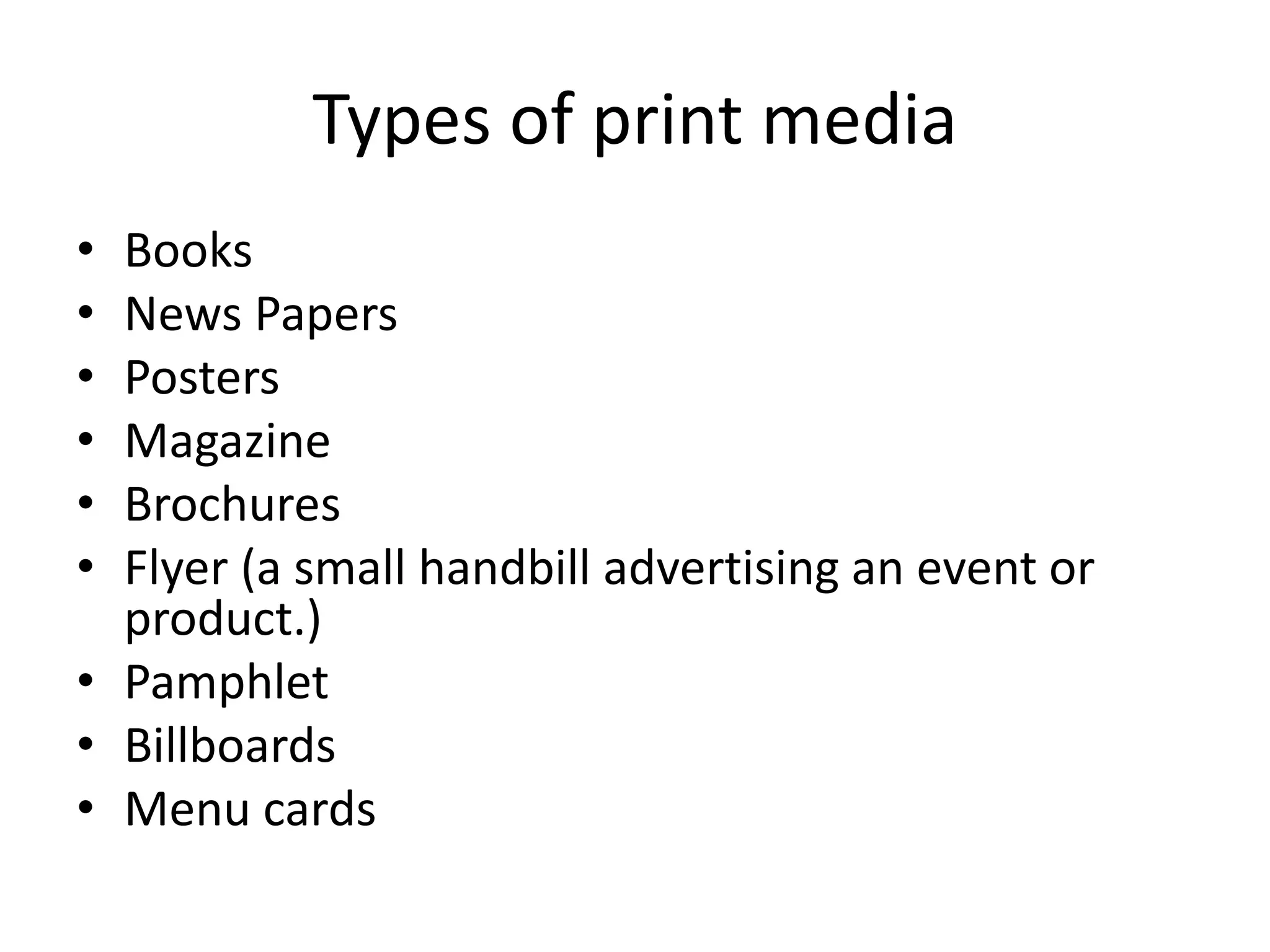 Print Media, Types of Print media, history and Importance | PDF