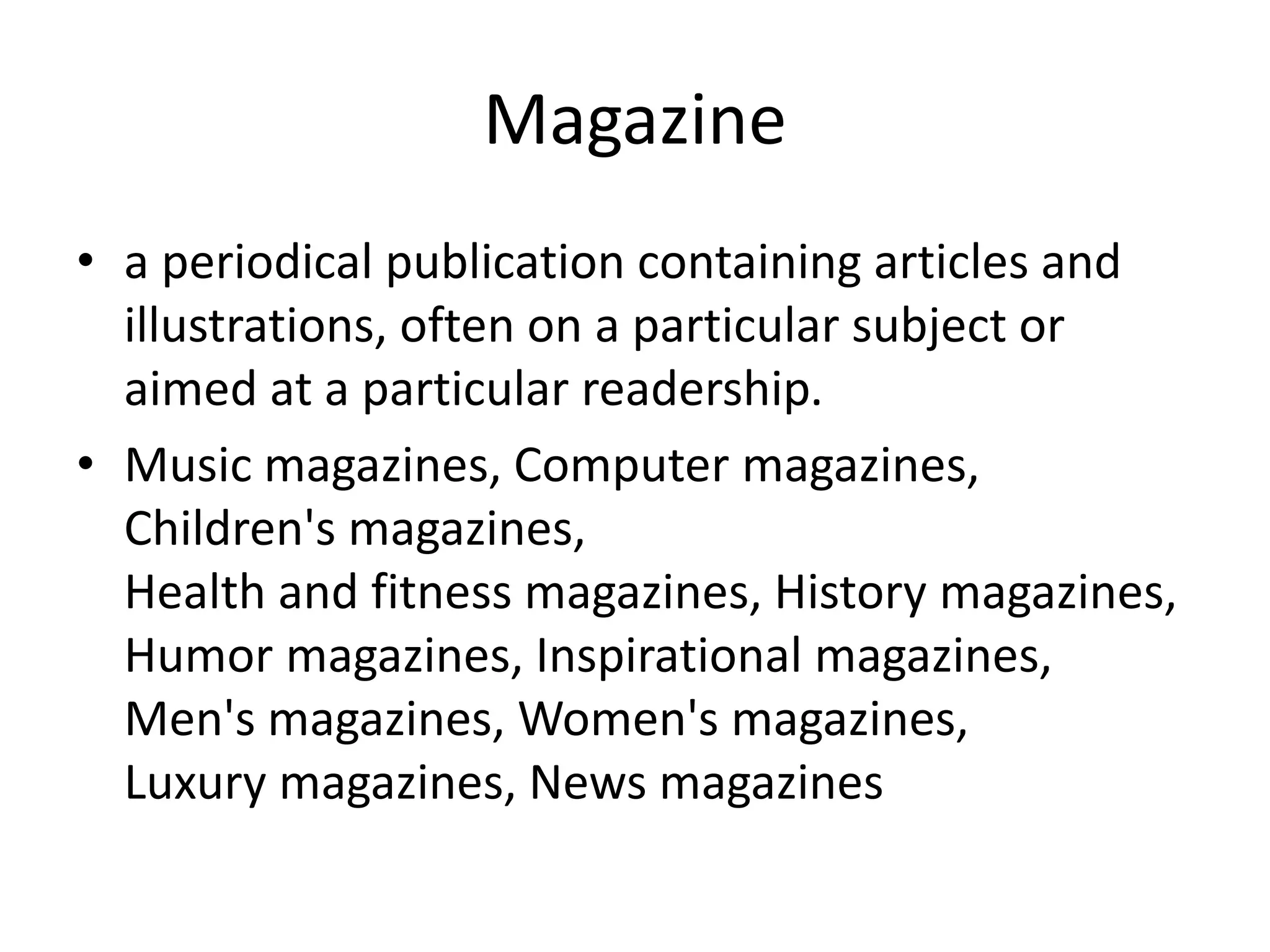 Print Media, Types of Print media, history and Importance | PDF
