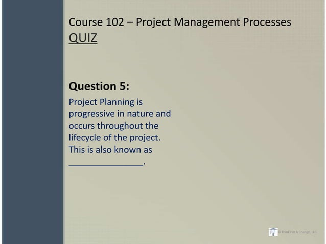 Project Management Foundations Series Course 102 - Project Management ...
