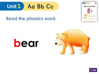 phonics monster, Unit 1, Lesson one two and three | PPTX