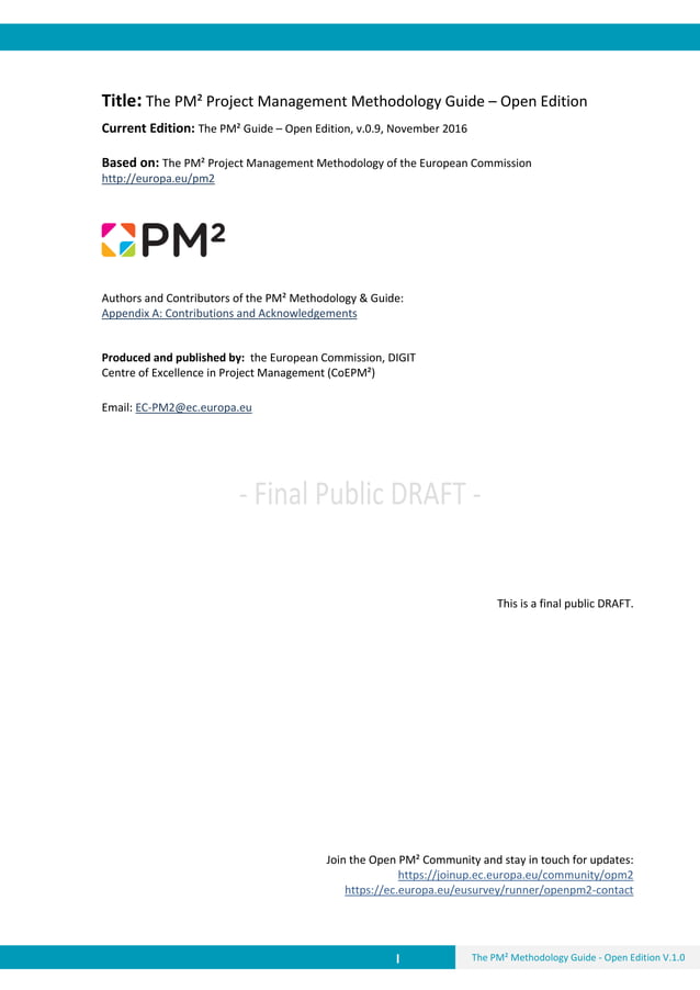 Pm2 project managment methodology guide | PDF