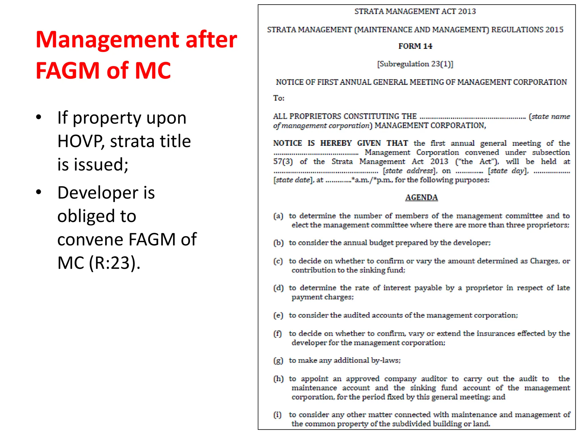PSM - Strata Management Regulations 2015 | PPTX