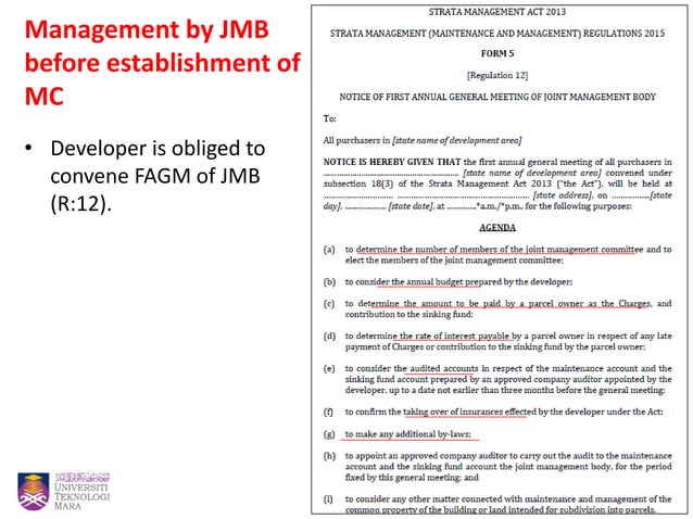 PSM - Strata Management Regulations 2015 | PPTX