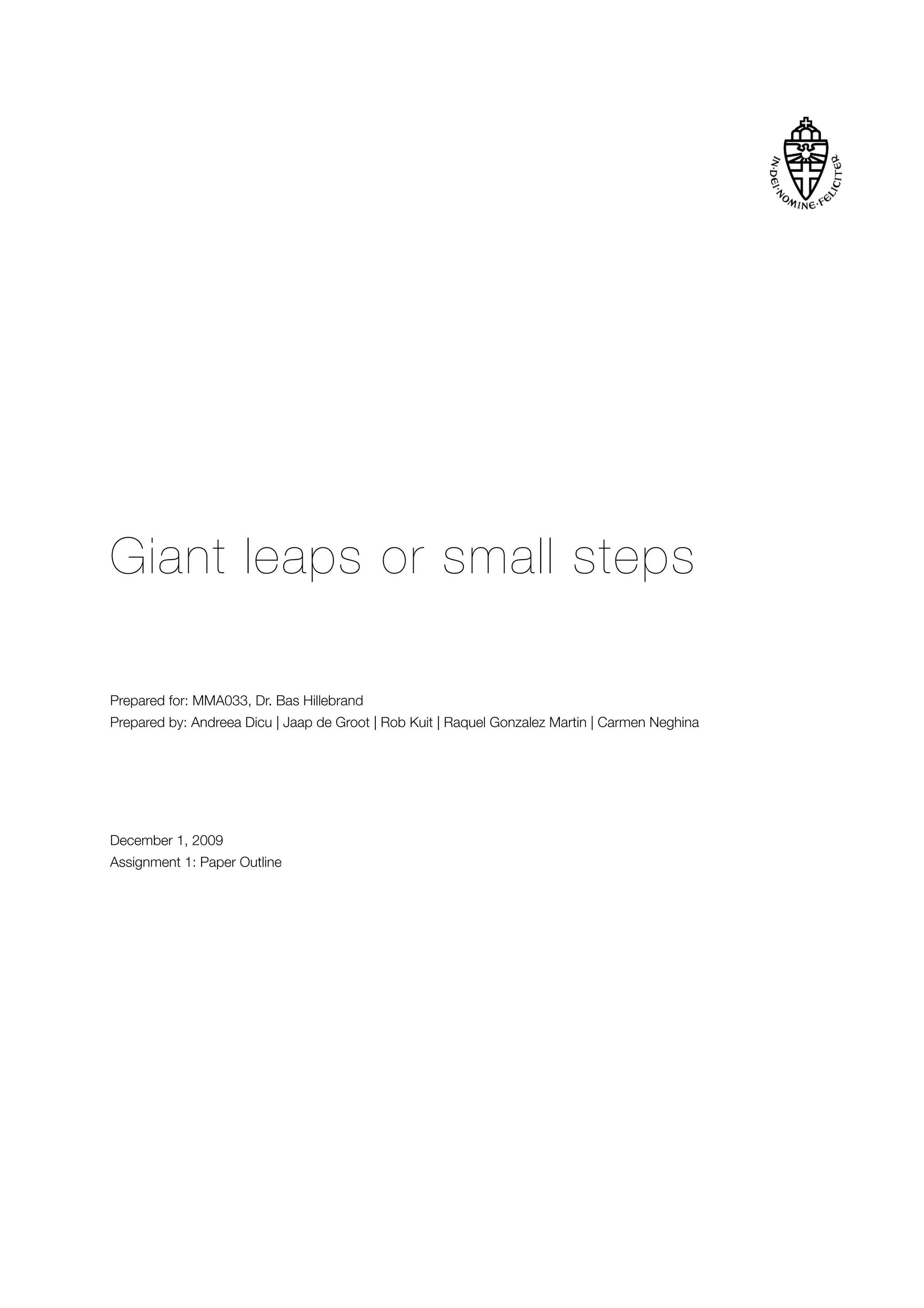 Giant leaps or small steps | PDF