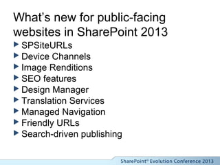 P&M302 Real-life building public-facing websites with SharePoint 2013 | PPT