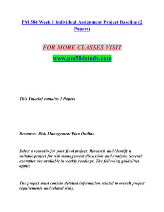 PM 584 STUDY Lessons in Excellence-- pm584study.com