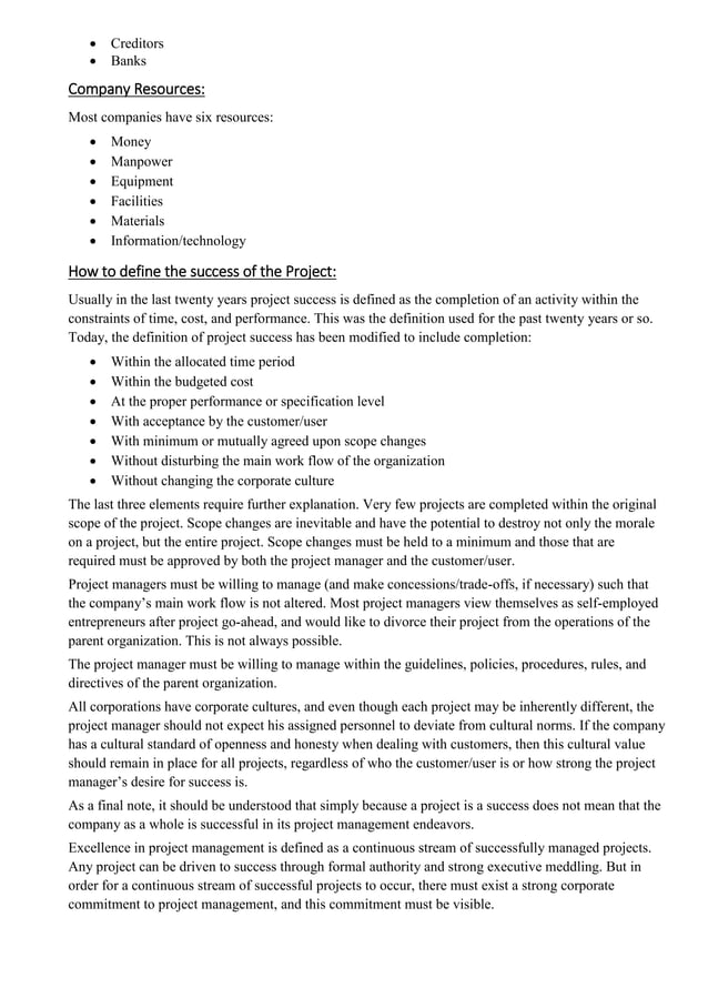 Project management lecture 1 | PDF