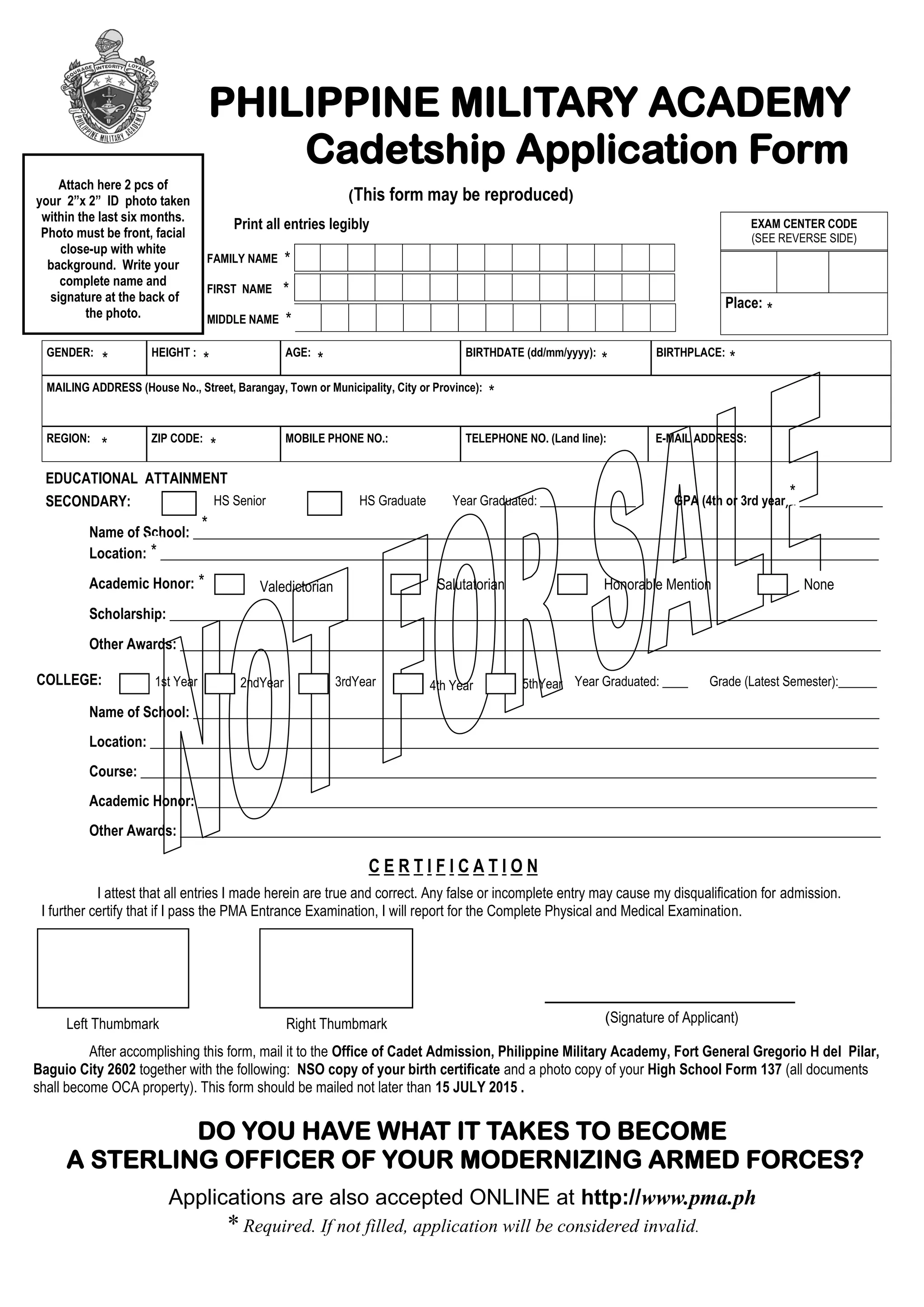 Pmaee application form 2015 | PDF