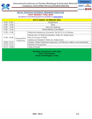 PMAI PM24 International Conference Program Schedule | PDF