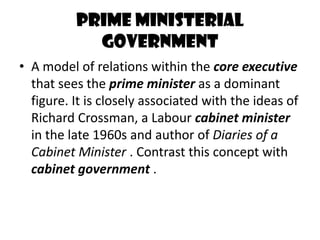 Pm and cabinet key concepts | PPTX