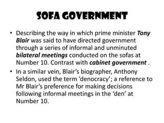 Pm and cabinet key concepts | PPTX