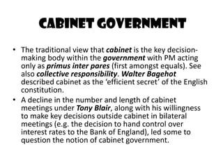 Pm and cabinet key concepts | PPTX