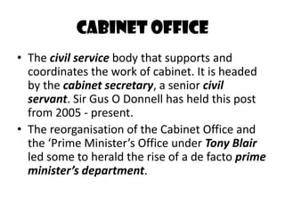 Pm and cabinet key concepts | PPTX