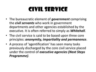 Pm and cabinet key concepts | PPTX