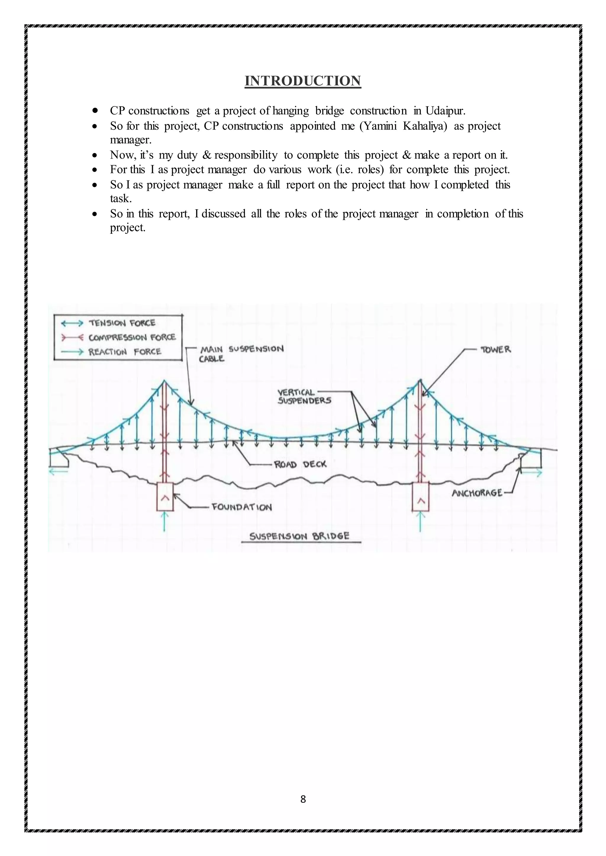 PROJECT MANAGEMENT - ASSIGNMENT ON BRIDGE CONSTRUCTION PLAYS A ROLE OF ...