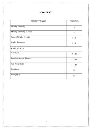 QUALITY AWARD ASSIGNMENT | DOCX