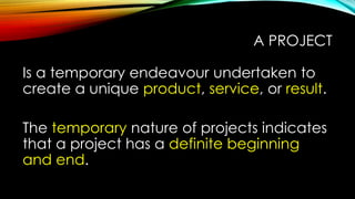 Project Management for beginners | PPTX