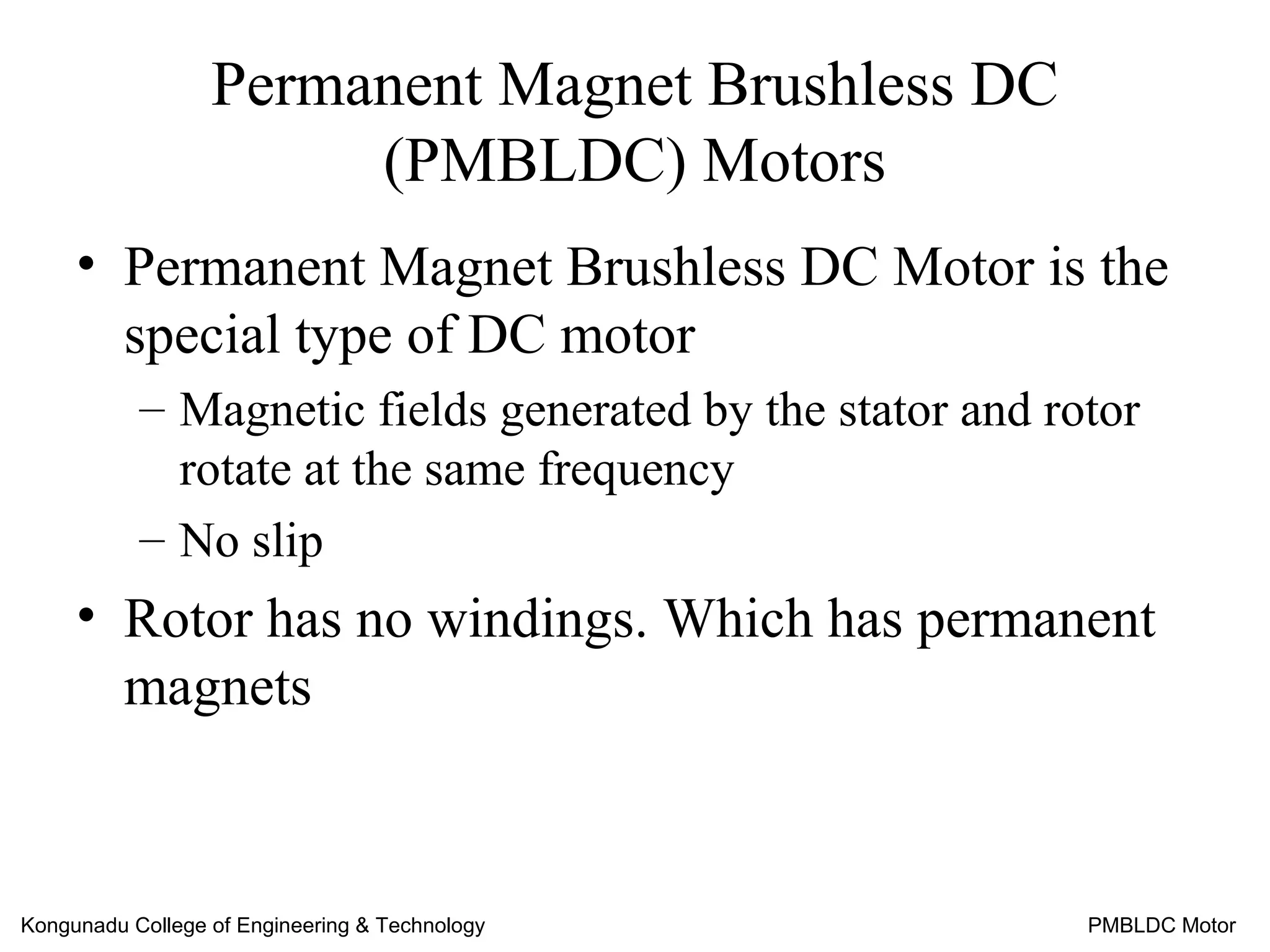 Pmbldc Motor Ppt