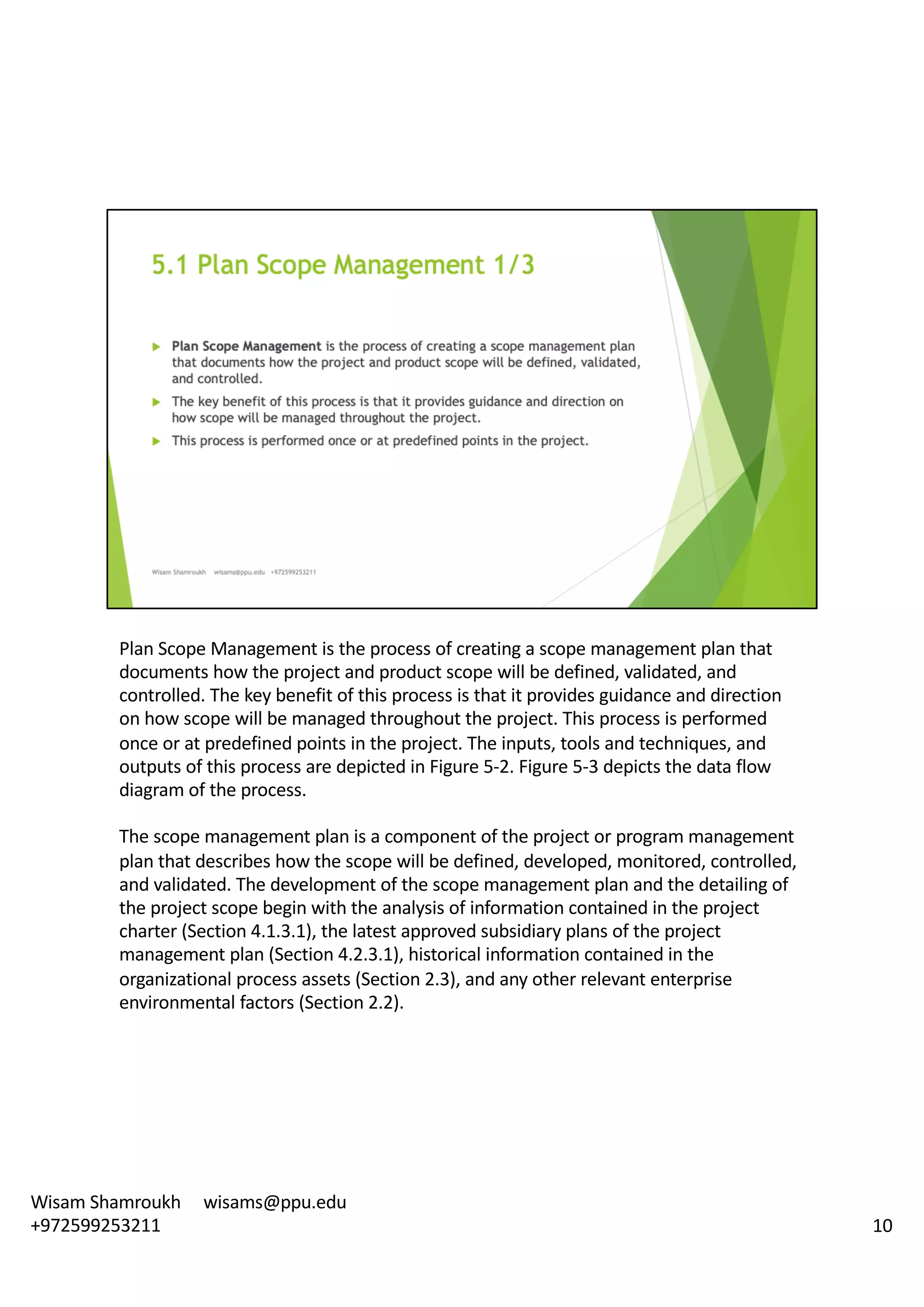 Pmbok 05 project scope management | PDF