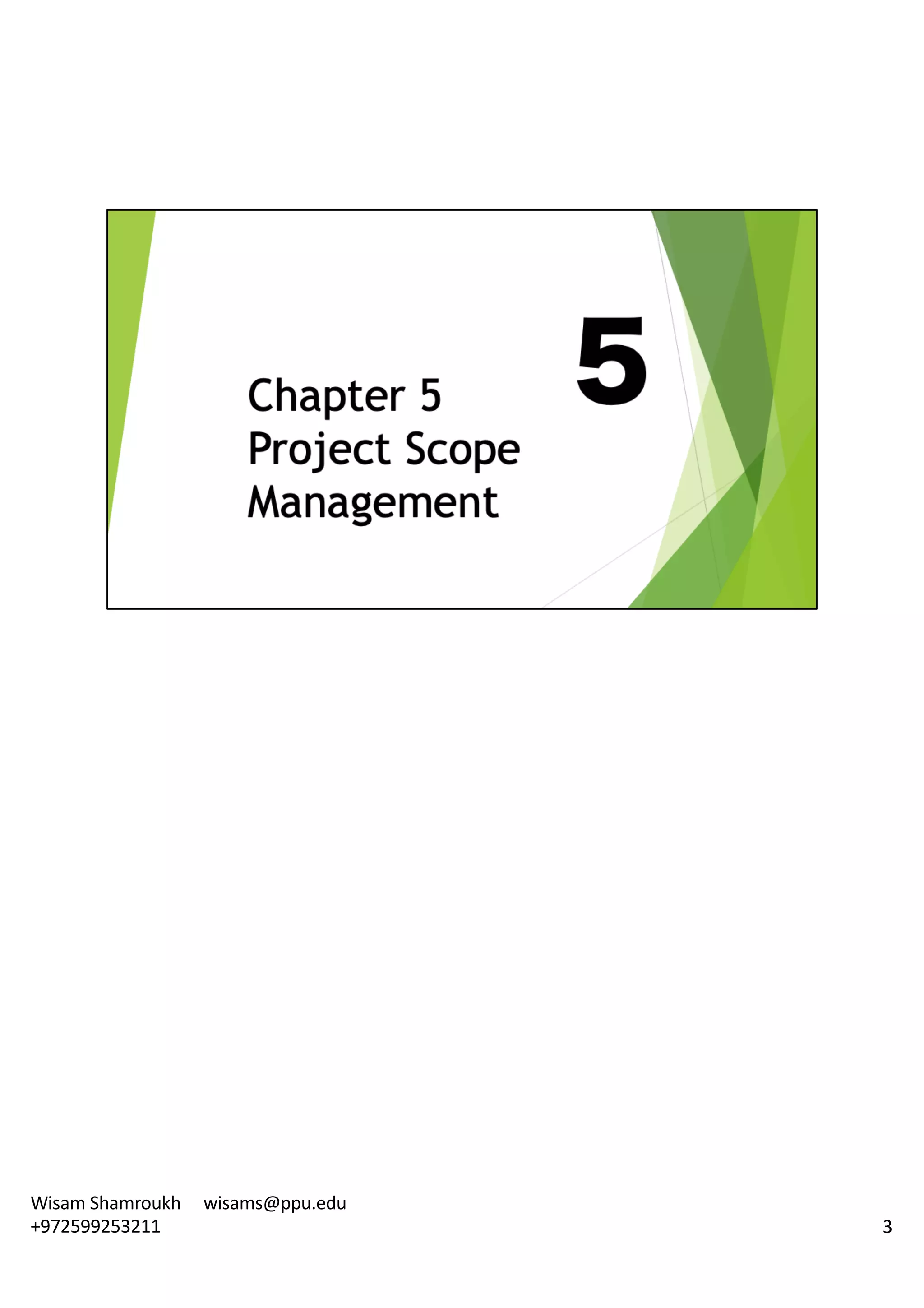 Pmbok 05 project scope management | PDF