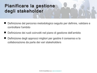 Pmbok 5 gestione degli stakeholder | PPT