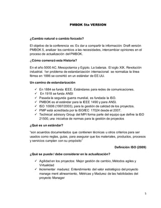 Pmbok 5ta edicion | DOCX