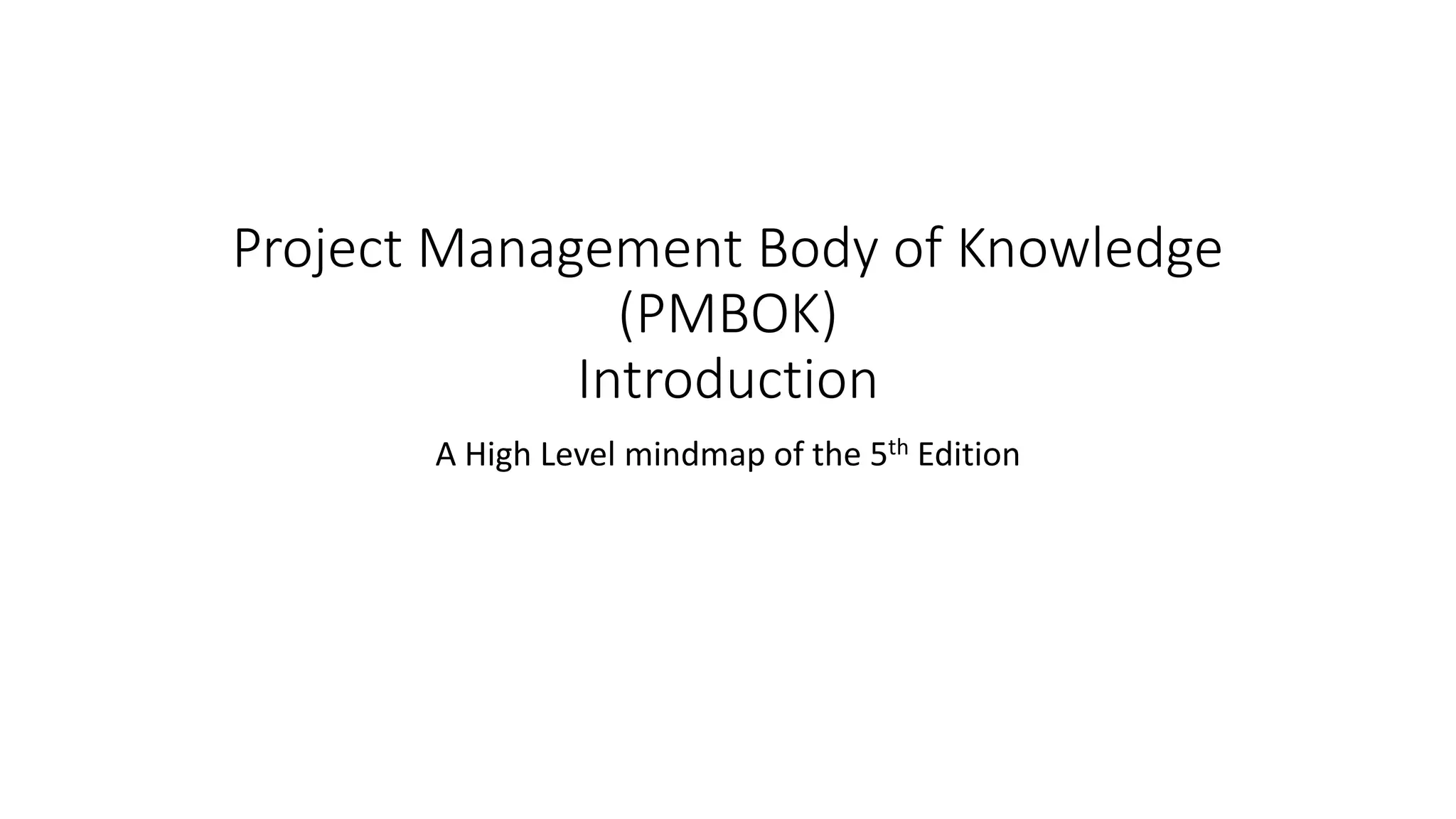 PMBOK 5th edition - Introduction | PPTX