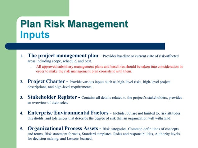 Pmbok 5th planning process group part four _ Project Risk Management ...