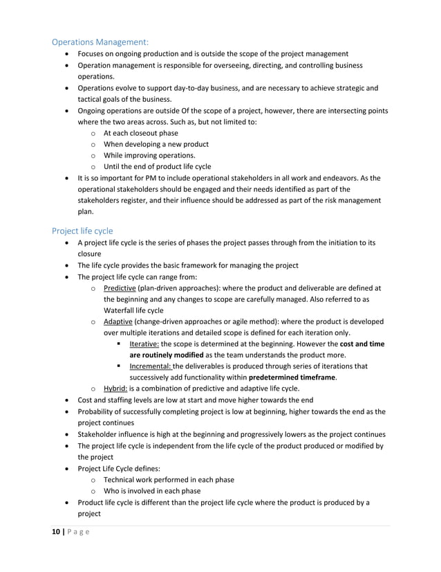 PMBOK 6th edition Guide Summary | PDF