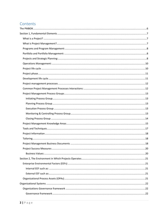 PMBOK 6th edition Guide Summary | PDF