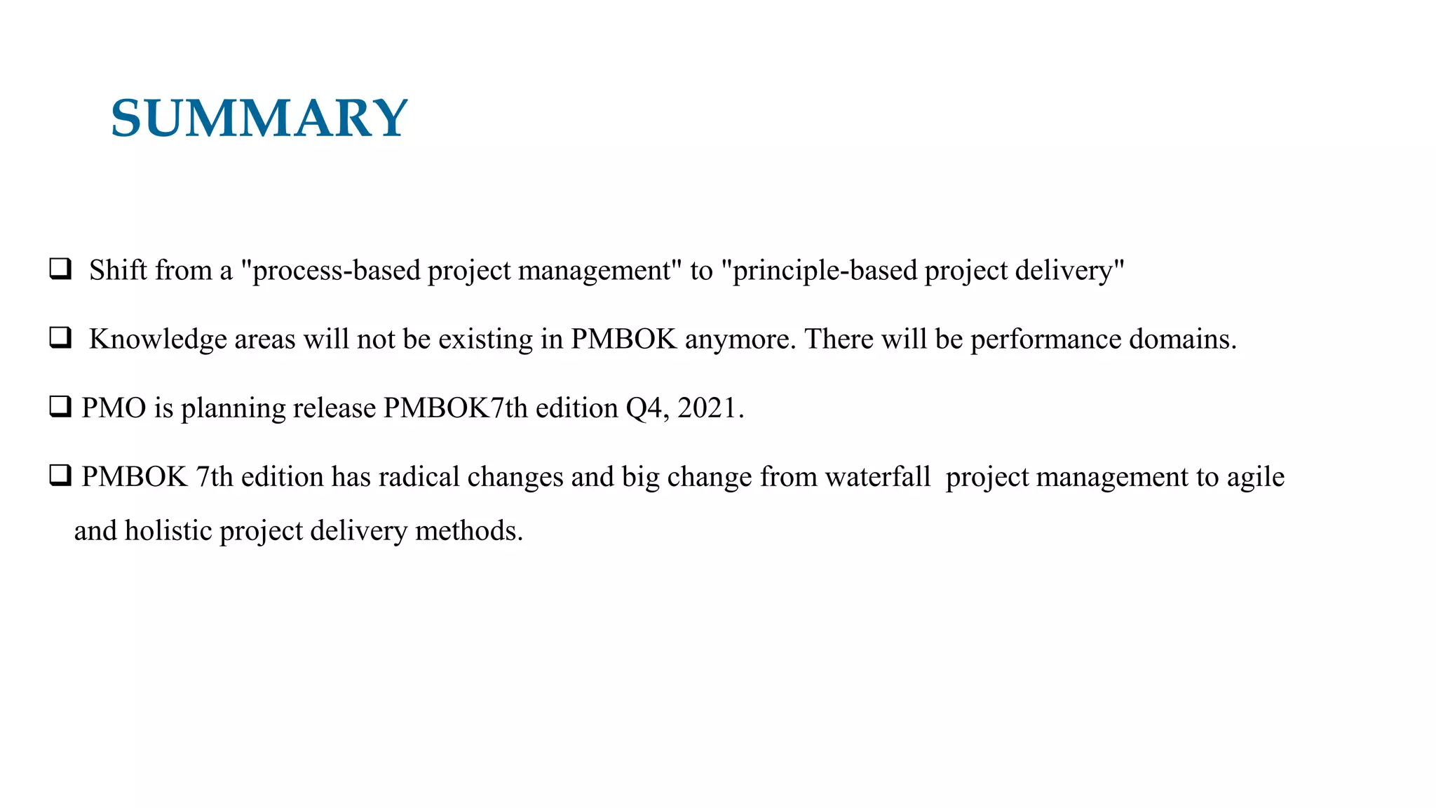 Pmbok6 to 7 transformation | PDF