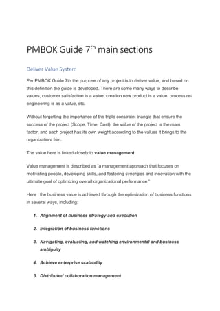 PMBOK GUIDE 7th Summary | PDF