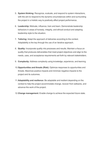 PMBOK GUIDE 7th Summary | PDF