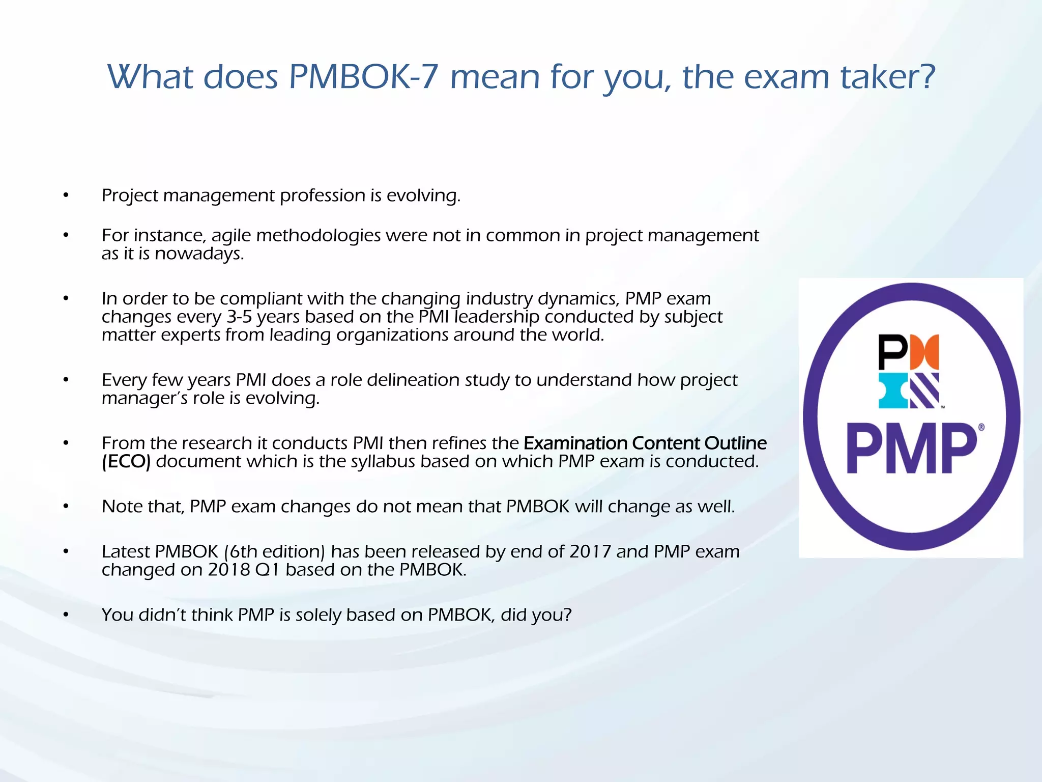 PMBOK 7th Edition What is Changing? | PDF