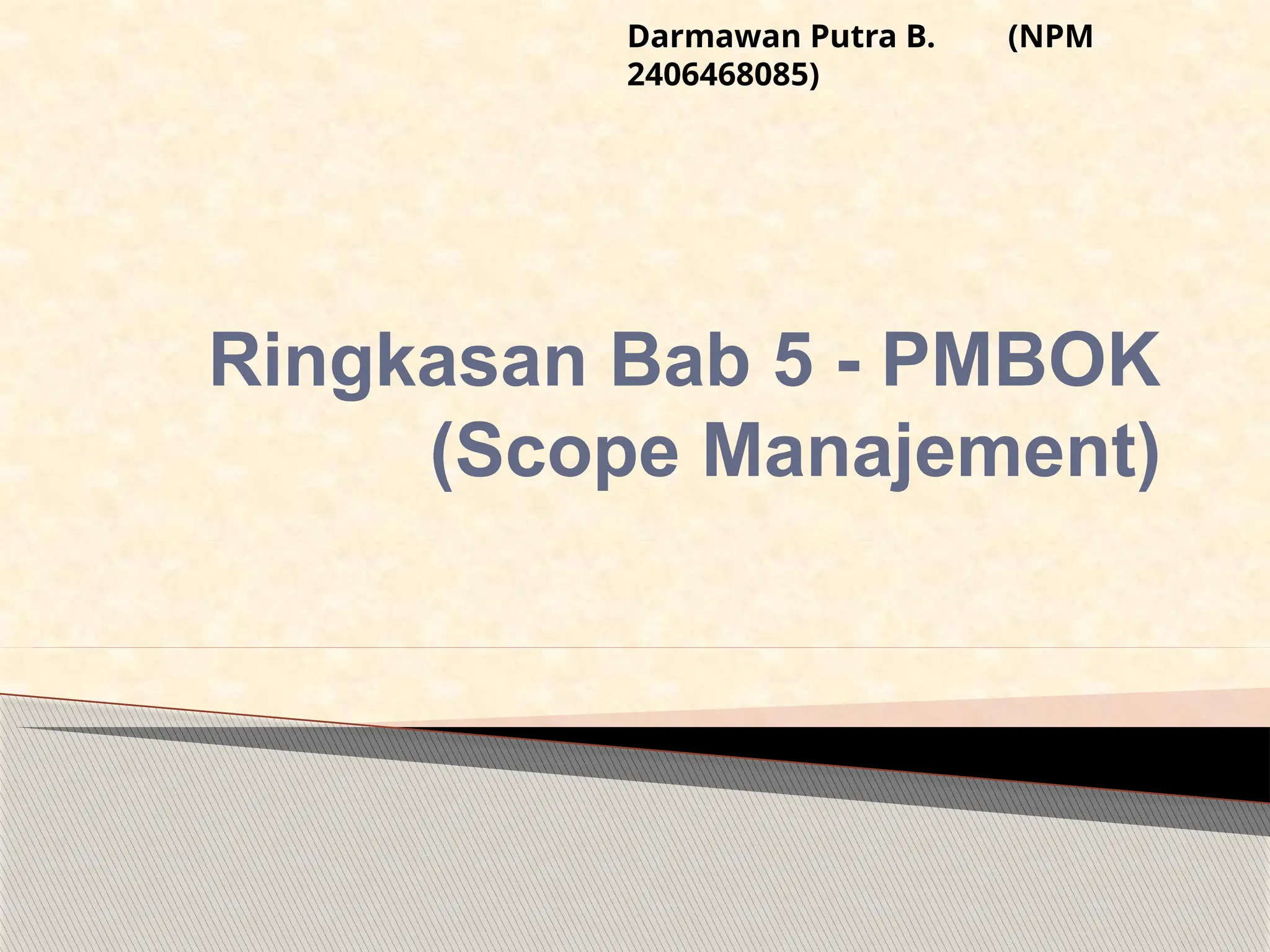 PMBOK Chapter 5.pptx Project Scope Management | PPTX