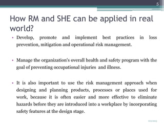 PMBOK Risk Management and Safety Health and Environment | PPTX