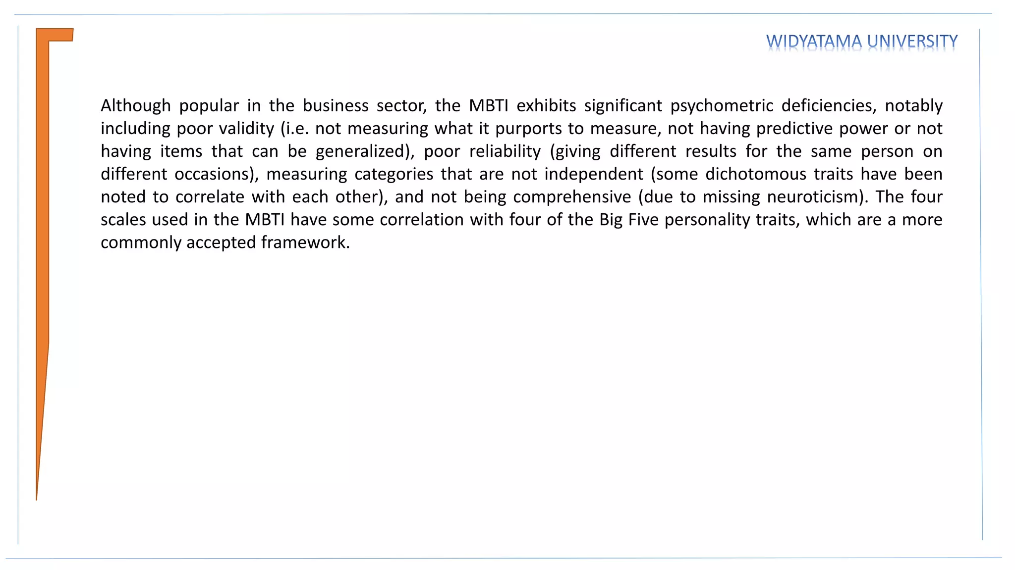 Myers–Briggs Type Indicator (MBTI) | PPTX