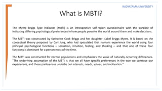 Myers–Briggs Type Indicator (MBTI) | PPTX