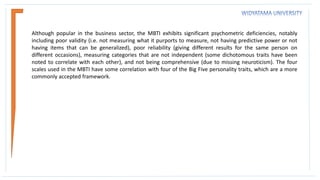 Myers–Briggs Type Indicator (MBTI) | PPTX